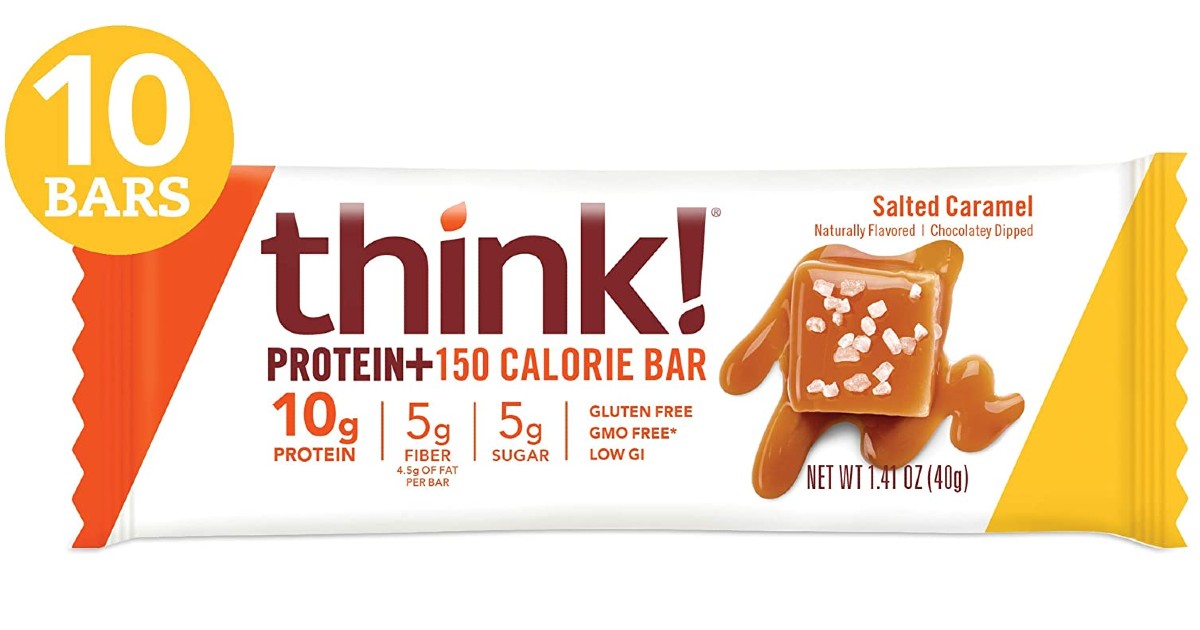 Think High Protein Bars Salted Caramel 10 Ct Only 617 Shipped